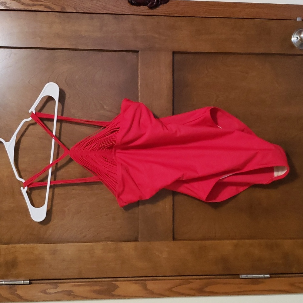 Vintage Swimsuit With Multiple Ribbon Pyramid Chest A… - Gem